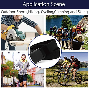 LionVII Men's Elastic Stretch Belts, Breathable Canvas Web Belt with Plastic Buckle for Work Outdoors, Easy Trim to Fit 27-46" Waist (Black)