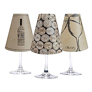 di Potter WS239 Napa Paper White Wine Glass Shade, Parchment (Pack of 6)