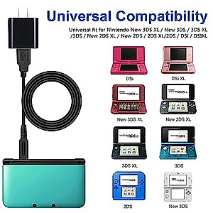 2 Pack 8ft Nintendo 3DS USB Charger Cable, Play and Charge Power Charging Cord for Nintendo New 3DS XL/ New 3DS/ 3DS XL/ 3DS/ New 2DS XL/ New 2DS/ 2DS XL/ 2DS/ DSi/ DSi XL