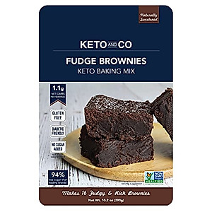 Keto Fudge Brownie Mix by Keto and Co | Just 1.1g Net Carbs Per Serving | Gluten free, Low Carb, Diabetic Friendly, Naturally Sweetened, No Added Sugar, Non-GMO | (16 Servings)