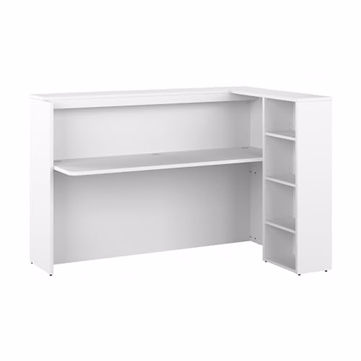 Bush Business Furniture Studio C 72W Reception Desk with Shelves in White