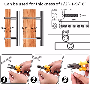 Ravinte 2 Pack 5'' Cabinet Pulls Matte Black Stainless Steel Kitchen Drawer Pulls Cabinet Handles 5”Length, 3” Hole Center