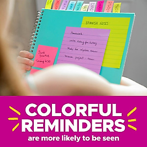 Post-it Super Sticky Notes, 3x3 in, 2x the Sticking Power, Assorted Bright Colors, Recyclable (pack of 12)