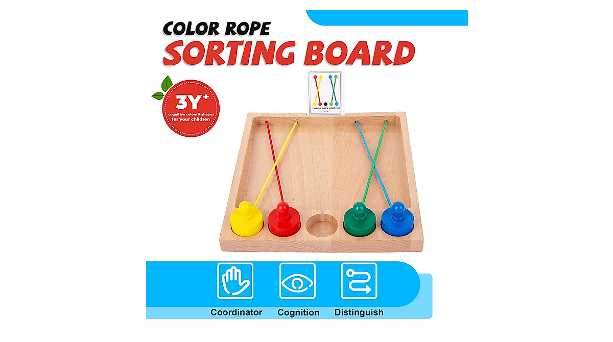 Wooden Color Sorting Game for Kids Ages 3-5 | Cognitive & Fine Motor Skills