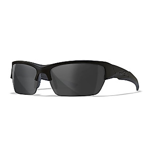 Wiley X WX Valor Polarized Tactical Sunglasses, Safety Glasses for Men and Women, UV Eye Protection for Combat, Shooting, Fishing, and Biking, Black Frame, Tinted Lenses, Ballistic Rated