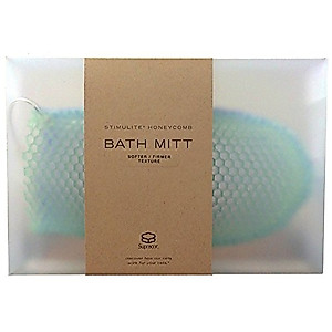 Supracor Stimulite Dual-Sided Bath Mitt - Lavender side (softer texture) Green side (firmer texture)
