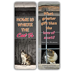 Creanoso Pet Cats Quote Bookmarks (12-Pack) – Stocking Stuffers Gift for Pet Owners, Men, Women, Adult, Teens – Party Favors Supplies – Book Reading Rewards Gifts – Great Giveaways for Cat Lovers