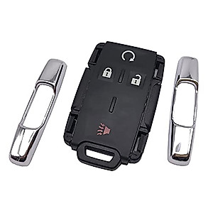 4 Buttons Keyless Remote Smart Car Key Fob Fit for GMC Sierra Chevrolet Silverado 1500 2500 3500 2014 2015 2016 2017 2018 2019 2020 GMC Canyon Chevy Colorado 2015-2021 M3N32337100 (Silver)