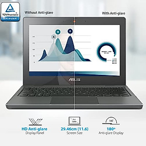 ASUS 2023 Newest Student 12" HD Anti-Glare Display, Thin & Lightweight, Intel N4500 Processor, Type-C, HDMI, Ethernet Port, 10hs Battery Life, Windows 10 Pro (4GB RAM | 256GB SSD)
