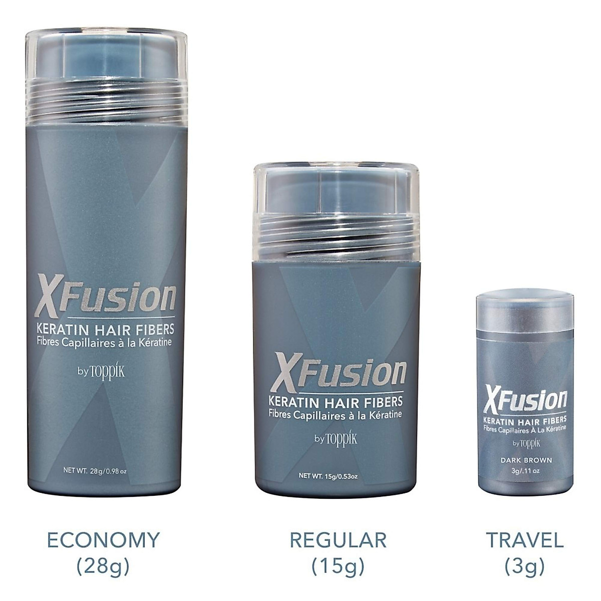 XFusion Keratin Hair Fibers - Medium Brown (3g Travel Size)