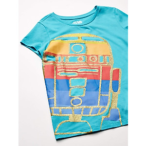 Amazon Essentials Disney | Marvel | Star Wars | Frozen | Princess Girls' Short-Sleeve T-Shirts, Pack of 4, Star Wars Rule The Galaxy, XX-Large