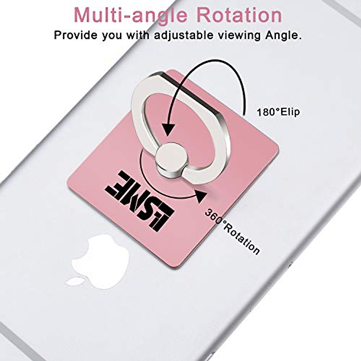 Cell Phone Finger Ring Stability Holder Stand, Phone Ring 360 Rotation Phone Ring Grip Finger Ring Stand Compatible with Almost of Phones