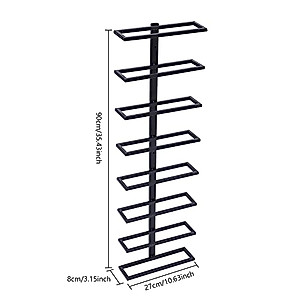 Gdrasuya10 8 Bottle Wall Mounted Wine Rack Wall Wine Rack Stylish Modern Wine Storage with Label Wine Holder for Kitchen Dining Room Bar, Black