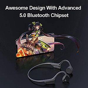 PREFIGHTCAT Wireless Bluetooth Bone Conduction Headphones Open-Ear Sweat Resistant Wireless Earphones for Workouts and Running