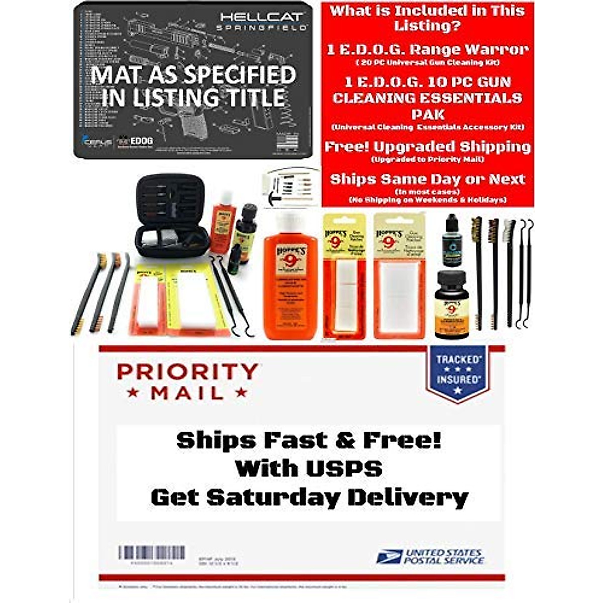 EDOG Range Warrior 27 Pc Gun Cleaning Kit - Compatible with Heckler & Koch HK VP9 - Schematic (Exploded View) Mat, Range Warrior Universal .22 9mm - .45 Kit & Tac Book Accessories Set