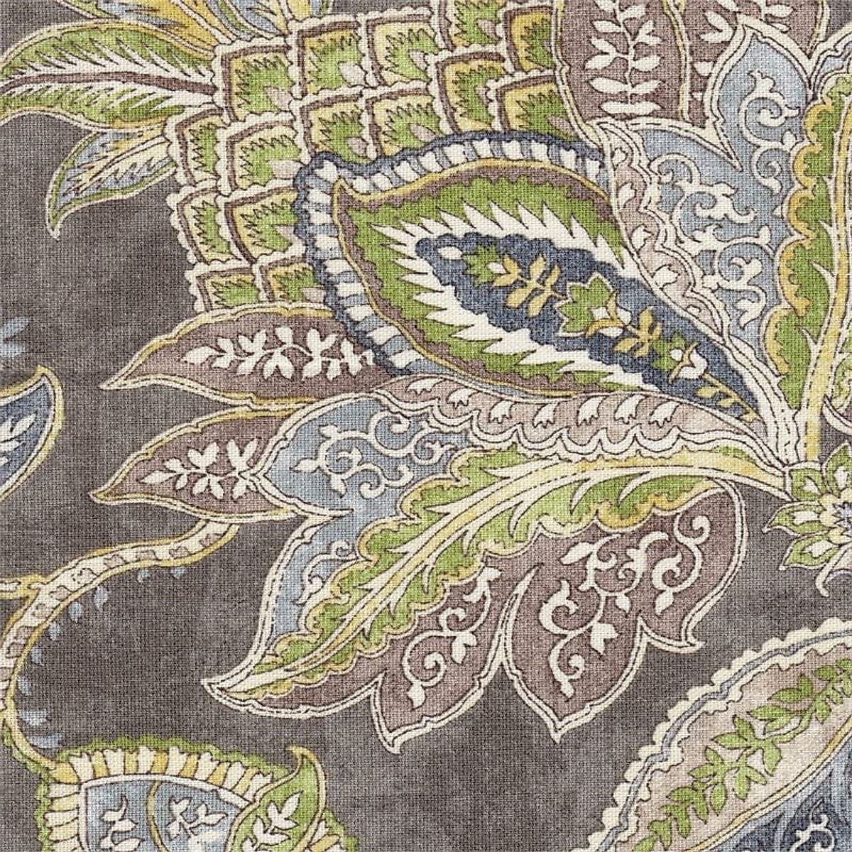 Homepop Home Decor |K7342-A824 | Classic Square Storage Ottoman with Lift Off Lid | Ottoman with Storage for Living Room & Bedroom, Gray Floral