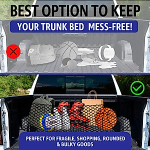 Envelope Style Trunk Mesh Cargo Net for GMC Sierra 2013-2024, Automotive Exterior Accessories - Premium Car Trunk Storage Organizers, Cargo Bed Net for Pickup Truck, Smart Vehicle Storage Organizer