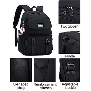 JiaYou Teen Girls Casual Backpack High Middle School Daypack Women Daily Travel Laptop Bag(2# Blue,35 Liters)