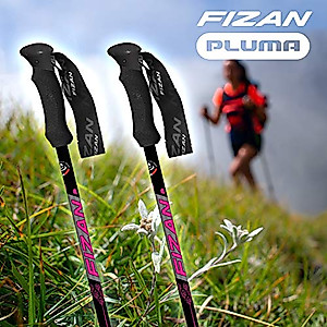 Fizan Compact 3 Trekking Poles – 5.6 oz Ultralight, Backpacking, Thru Hiking Poles, Adjustable, Collapsible, Customized Fit, EVA Grips, Aluminum Walking Sticks (Compact 3 / EVA/Pink)