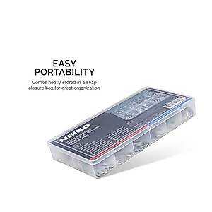 NEIKO 50400A Stainless Steel Lock and Flat Washer Assortment | 350 Piece Set | 12 Different Sizes in Spring Lock and Flat Design | Prevent Loose Fasteners