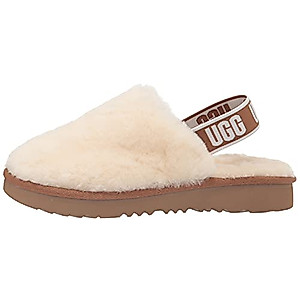 UGG Girls K Fluff Yeah Clog Slipper, Natural, 6 Big Kid