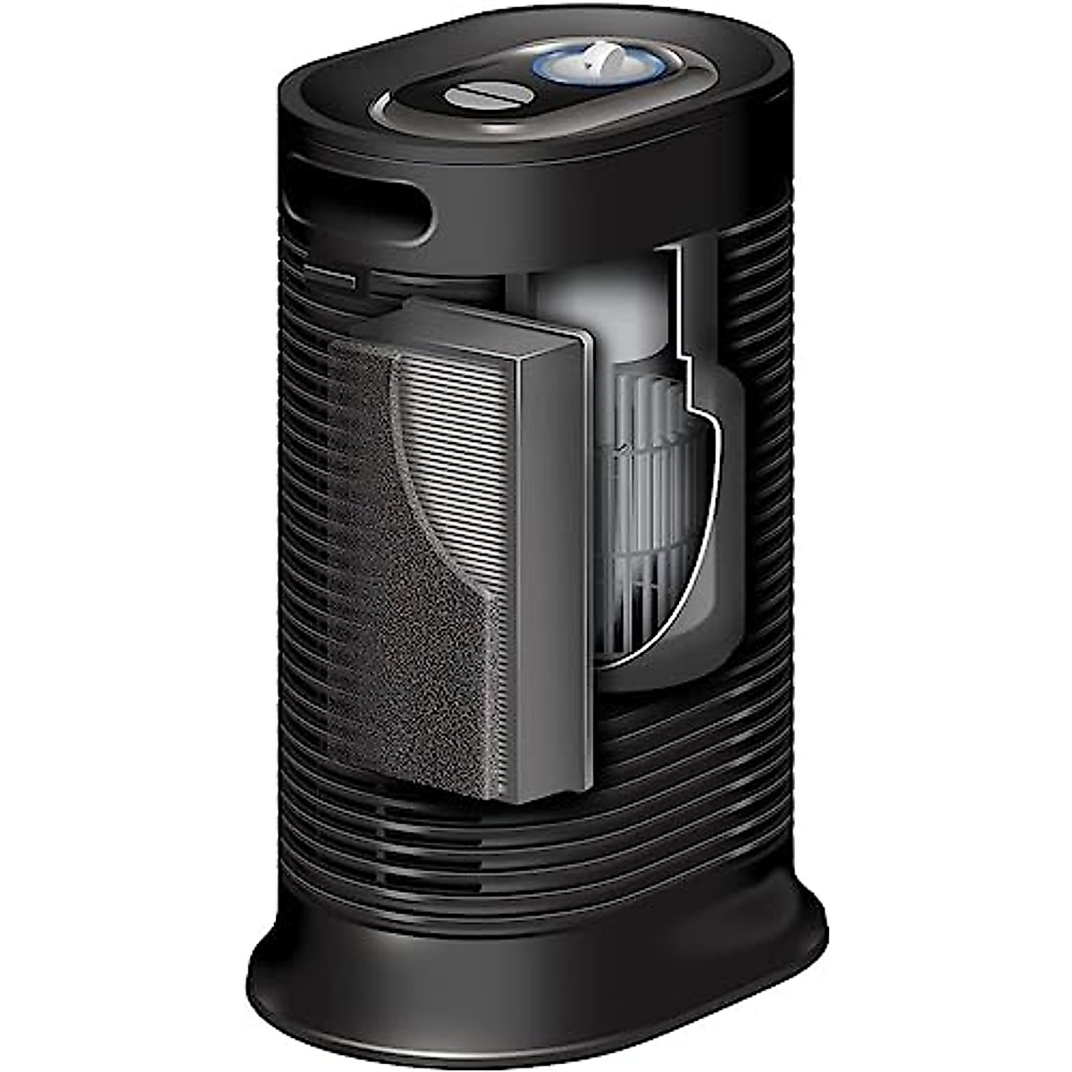 Honeywell AllergenPlus HEPA Tower Air Purifier, Airborne Allergen Reducer for Small Rooms (75 sq ft), Black - Wildlfire/Smoke, Pollen, Pet Dander, and Dust Air Purifier, HPA060