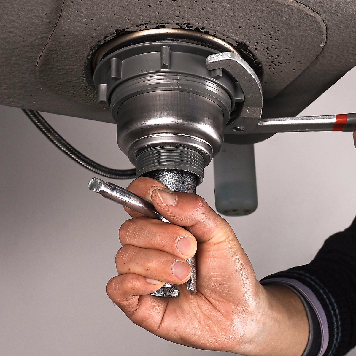 HAUTMEC Basket Strainer Wrench, Double Working End, Universal Sink Basket Strainer Wrench PL0029