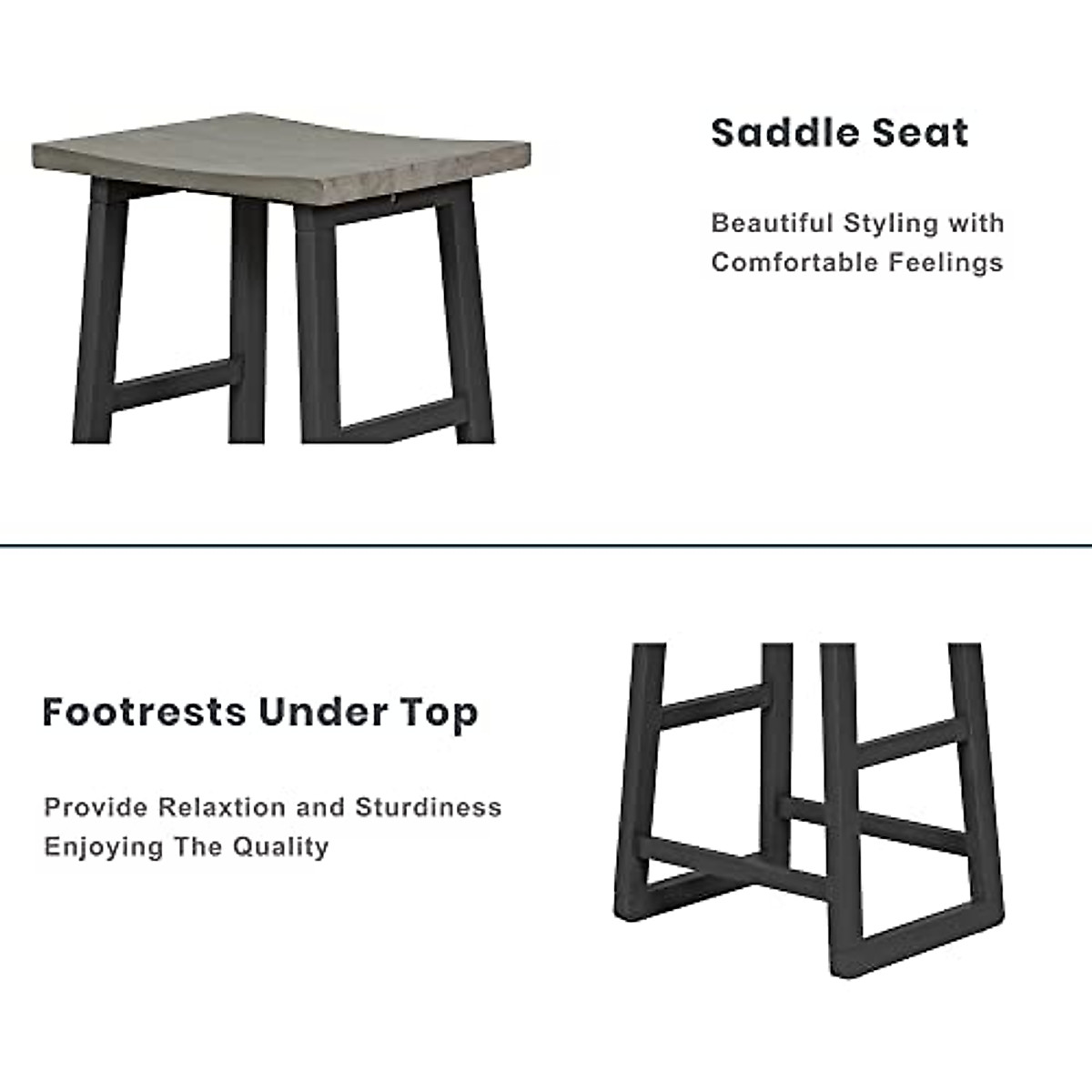 Merax 5-Piece Rustic Counter Height Dining Set with Wood Console Table and 4 Stools for Small Places, Grey