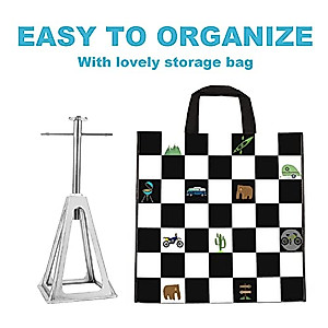 YOMILINK Aluminum RV Stabilizer Jacks 4 Pack with Additional Screw Nuts, Screw Jack Stands, Stabilize and Level RV Trailer Camper, Adjustable Height 11.5 to 17.5 Inch, Single Jack Withstand 6000 Lbs