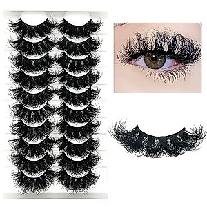 IFSOWDRA Dramatic Mink Lashes Thick Soft 20mm Volume 3D Mink Eye Lashes Pack 25mm Long False Eyelashes Full Strip Lashes That Look Like Extensions