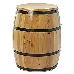 Vintiquewise Wine Barrel 4 Sectional Crate with Removable Head Lid, Brown