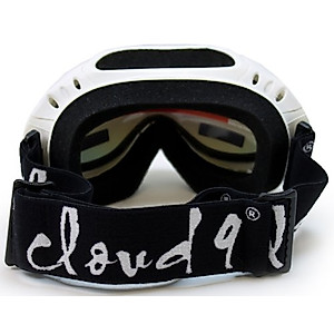 Cloud 9 - Professional Kids Boys Girls & Toddlers Ski Goggles Anti-Fog Dual Lens UV400 Protection Triple Layered Foam Snowboarding Snow Goggles in White with Flash Mirror Lens