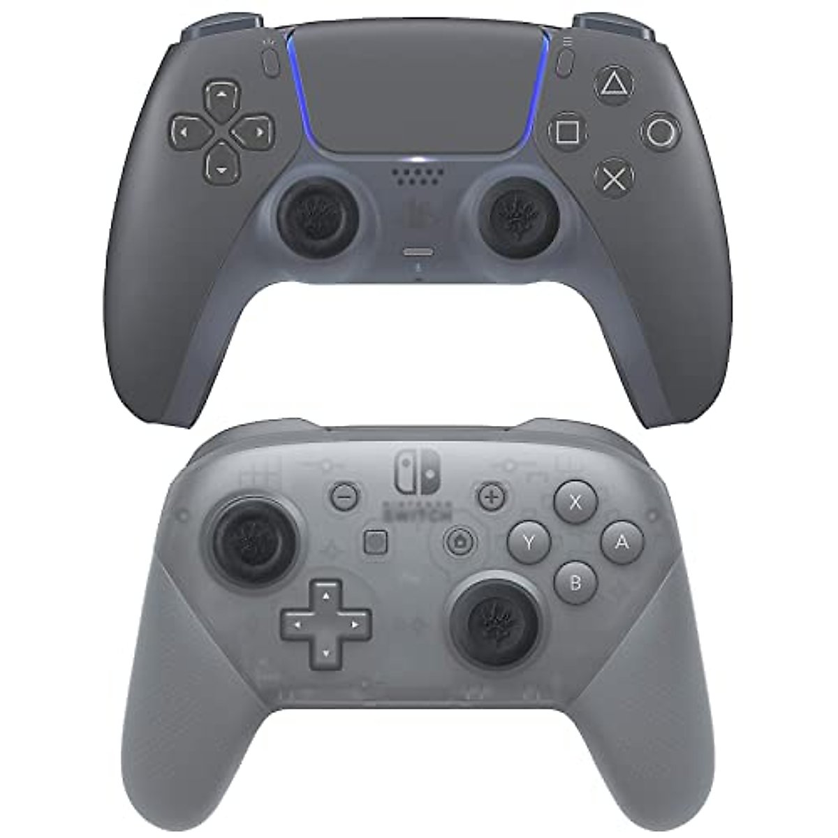 9CDeer Performance Joystick Analog Stick Thumb Grips Set of 6 Compatible with PS5, PS4, Xbox Series X/S Xbox One, Switch Pro Controller Cat's Paw Black & Blue