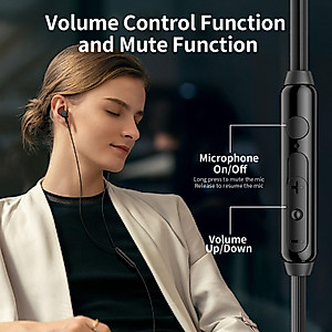 USB Headphone for PC Laptop Magnetic Wired Earbuds, USB Earbuds with Microphone for Business School Office Zoom Gaming, USB Headset with Mute,Noise Canceling in-Ear Corded Earphone with Volume Control