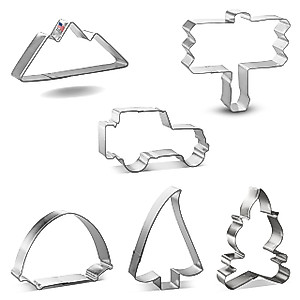 Foose Cookie Cutters Mountain Camping 6 Pc Set with Recipe Card, Made in USA