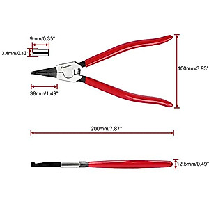 SPEEDWOX 8 Inches Lock Ring Pliers for Removing Installing Gearshift Locking Rings Special Angle Tip Circlip Retaining Ring Pliers Automobile Transmission Clutch Shafts Tool Labor Day Gifts Tool Gift