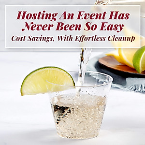 Prestee Small Clear Plastic Cups, 5 oz. 100 Pack, Hard Disposable Cups, Plastic Wine Cups, Plastic Cocktail Glasses, Plastic Drinking Cups, Plastic Party Punch Cups, Bulk Wedding Plastic Tumblers