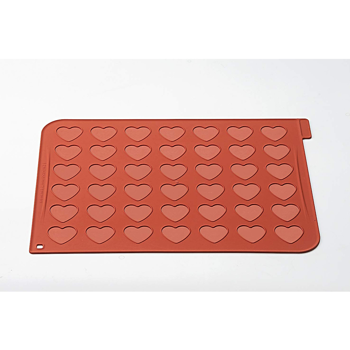 Silikomart 23.043.00.0065 mac03 Mat for Macaroons 42 Brick Shape Heart Red 5.5 x 5.5 x 12 "