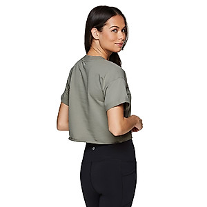 RBX Active Women's Crop Top Cotton Short Sleeve Yoga Cropped T-Shirt BFT Sage XL