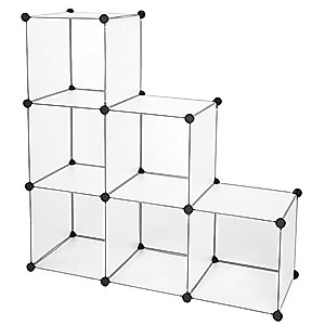 Modular Closet Systems Organizer 6-Cube Shelf Organizers with Shoe Rack DIY Plastic Storage Cubes for Efficient Space Saving