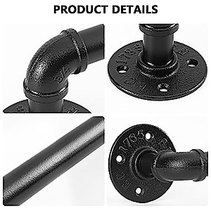 Jeasor Industrial Pipe Towel Rack Towel Bar, Heavy Duty Wall Mounted Rustic Farmhouse Bath Towel Holder for Bathroom (Black, 28 inch)