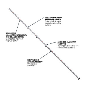 BOSCH 16-Foot Aluminum Grade Rod GR16,White