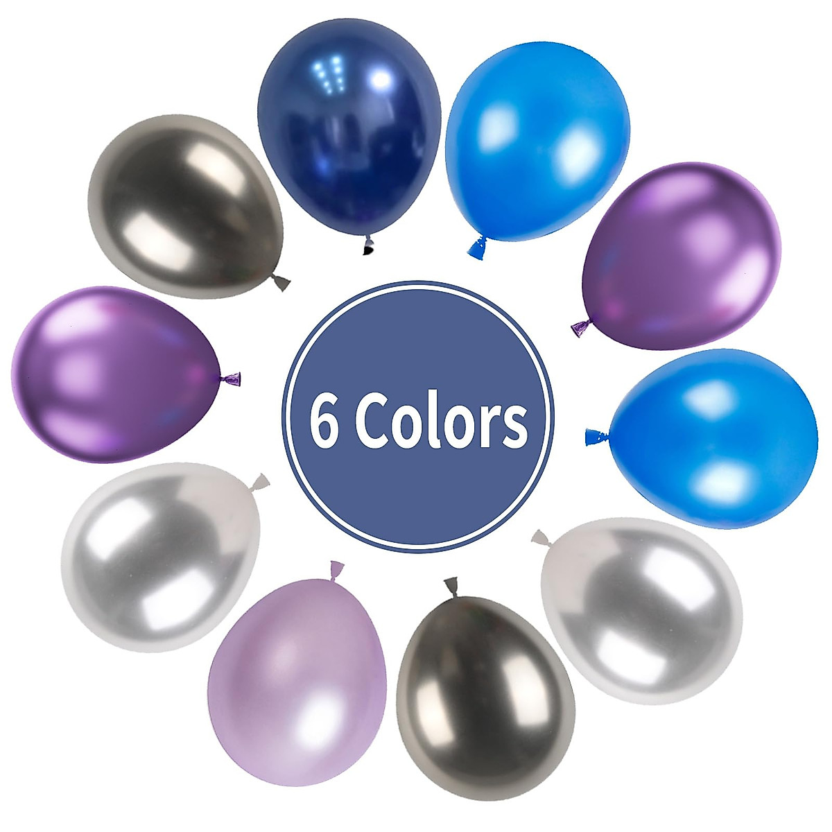 Outer Space Balloons, 55pcs Galaxy Blue Balloons Metallic Black Purple Silver Balloons Blue and Purple Latex Balloons Pearl Blue Black Balloons for Kids Boys Astronaut Space Birthday Party Decorations