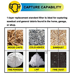 2 pack 08-2566B Cartridge Filters for Most 5-18 Gallon Stanley Wet/Dry Vacuum Cleaners and 4 pack Reusable Filter Covers to Keep Filters Performing.