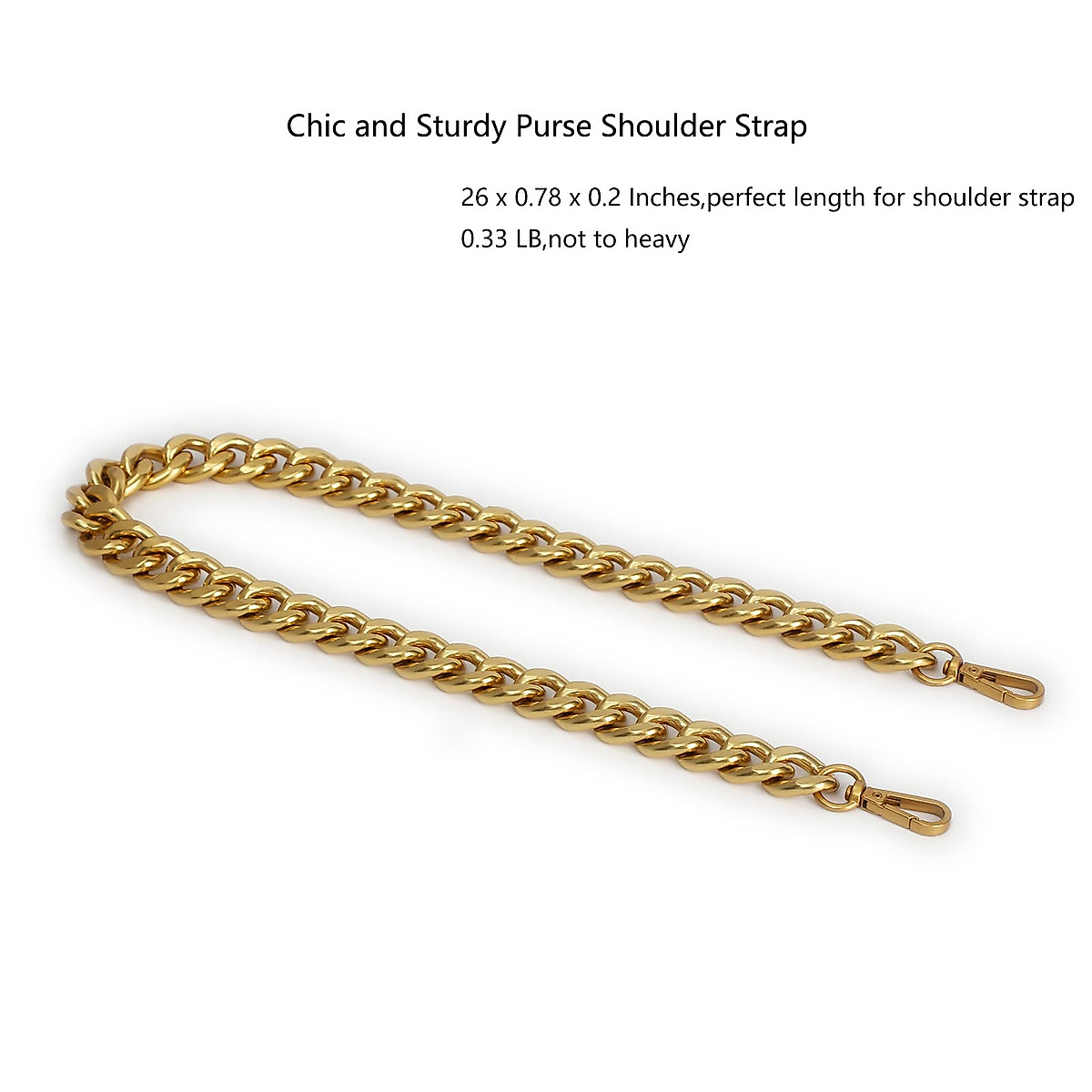 Xiazw 26 Inch Chic Metal Purse Chain Strap Handle Shoulder Straps Replacement Charms for Bag Handbags (Old Gold)