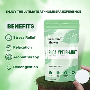 Self Care Shower Steamers Aromatherapy - Shower Bombs for Women, Eucalyptus Mint Shower Steamers Essential Oil Relaxation Bath Gifts
