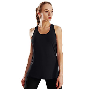 NELEUS Women's Running Tank Tops 3 Pack Racerback Workout Yoga Shirts with Pockets,8069,Black/Grey/White,L