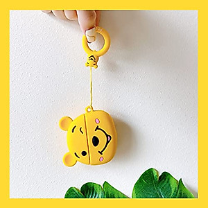 COCOMII Cartoon Case Compatible with AirPods 3 - Silicone, Slim, Matte, Cute Funny Animated, Anxiety & Stress Relief, Keychain Ring, Fingerprint Resistant, Anti-Scratch, Shockproof (Winnie The Pooh)