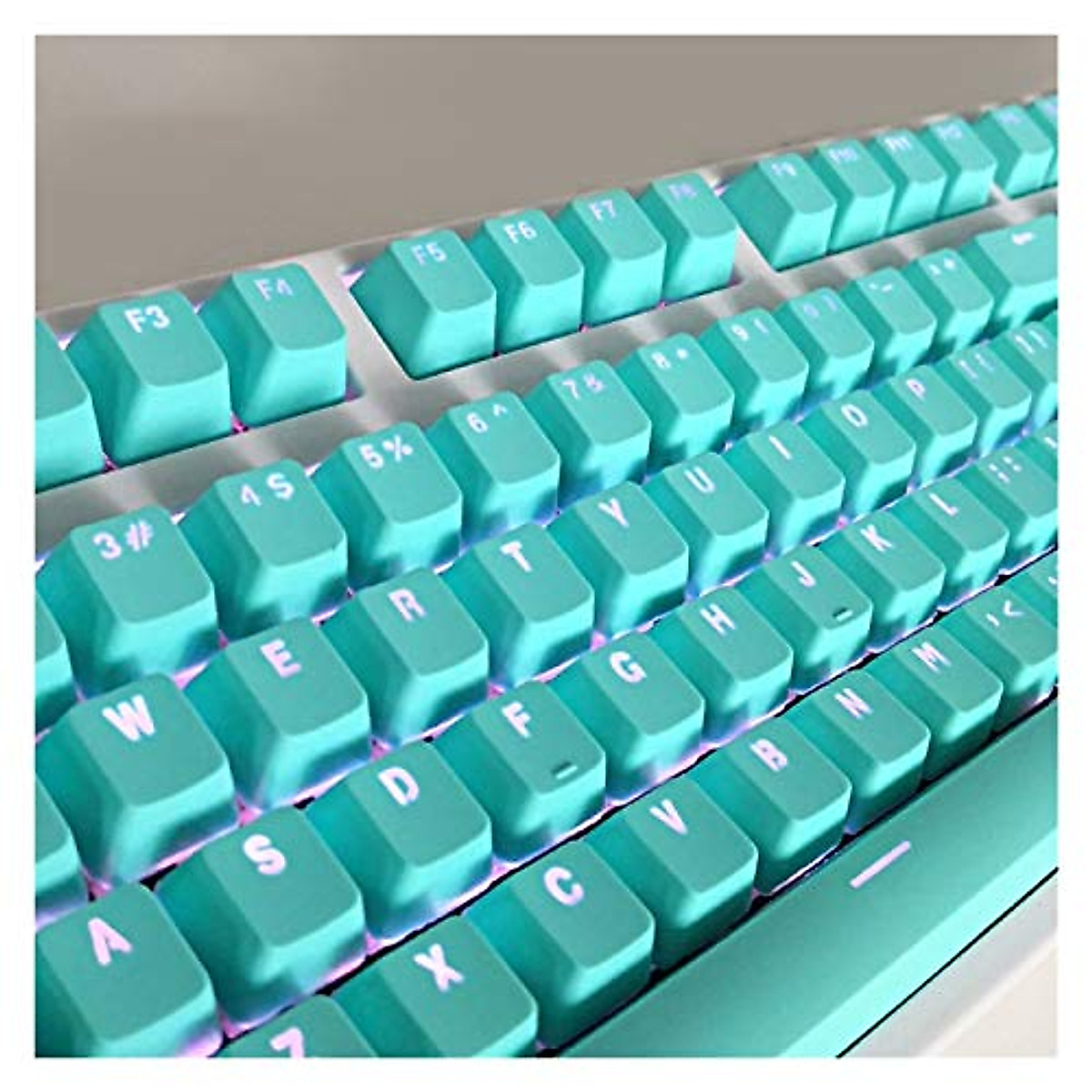 Gaming Mouse and Keyboard 104Pcs/Set PBT Universal Backlit Key Cap Keycaps for Cherry Mechanical Keyboard Computer Peripherals for Cherry/Kailh/Gateron (Color : White)