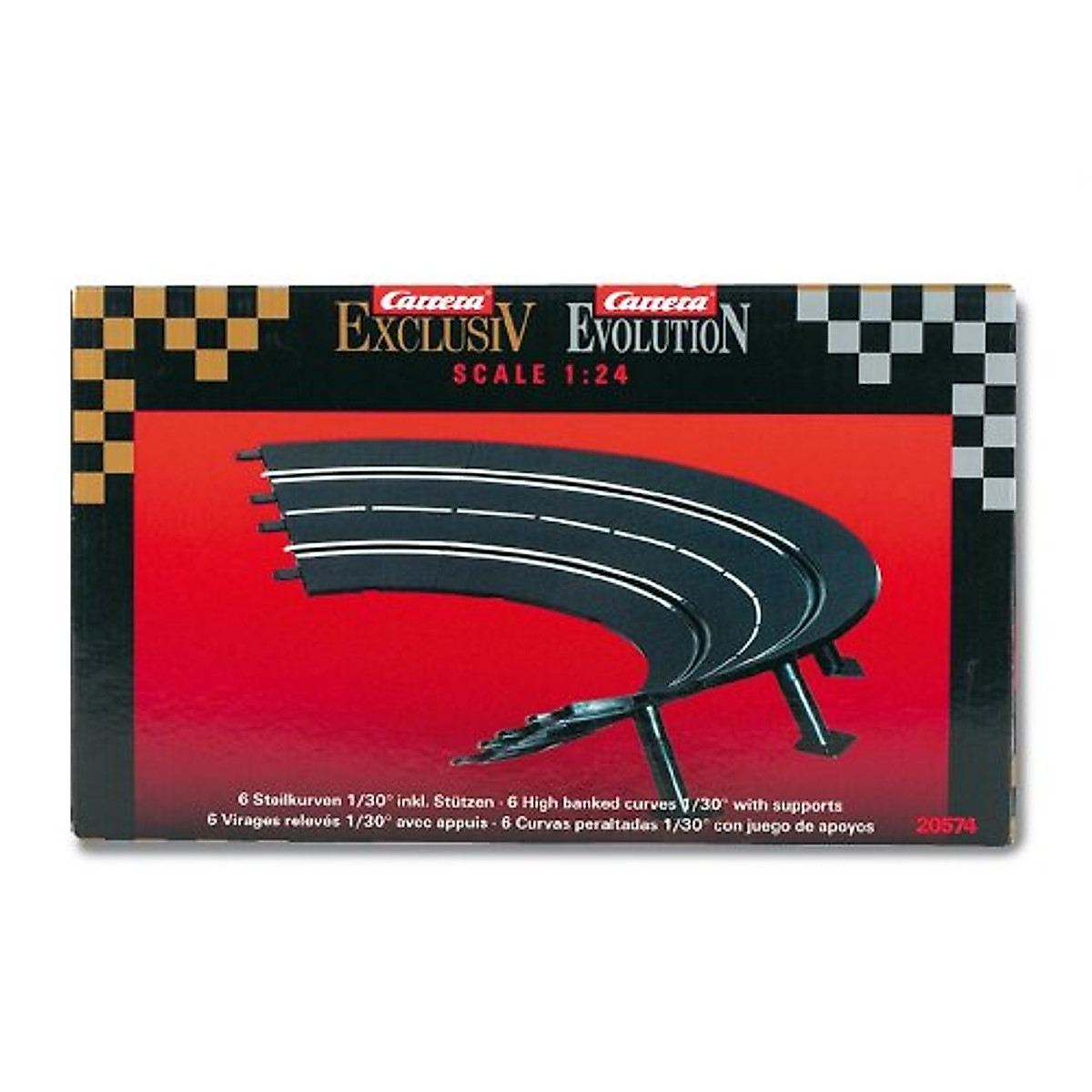 Carrera 20574 1/30 High Banked Curve 6-Piece Track Add-on Accessory Parts for Digital 124/132 and Evolution, Large
